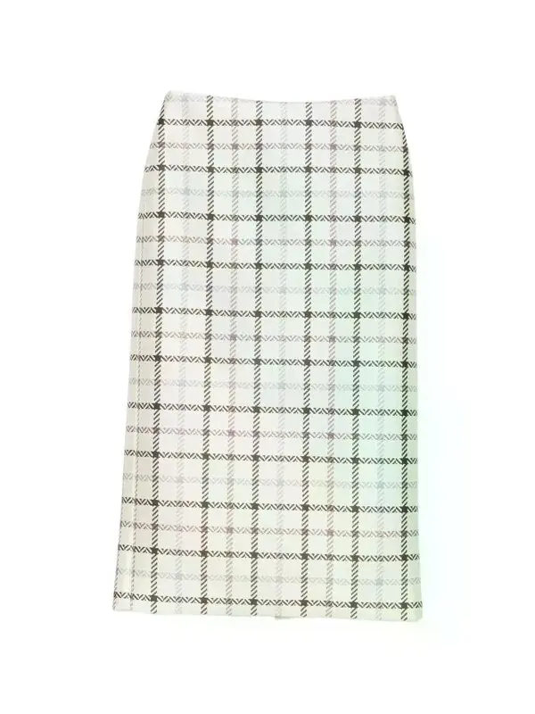 Brandon Maxwell Plaid Midi Skirt