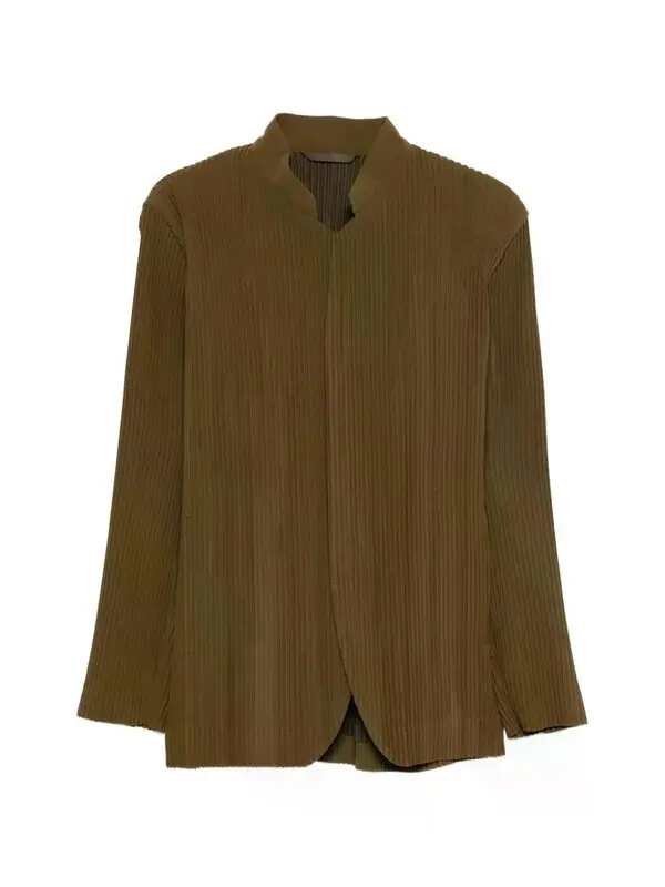 Issey Miyake Tuxedo Pleated Blazer - Green