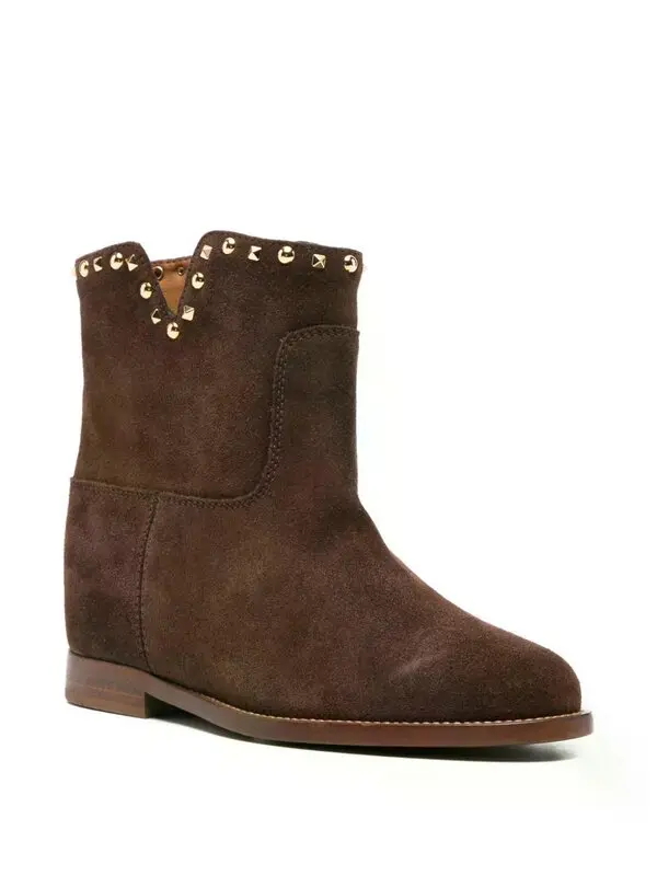 VIA ROMA 15 Studded Boots - Brown