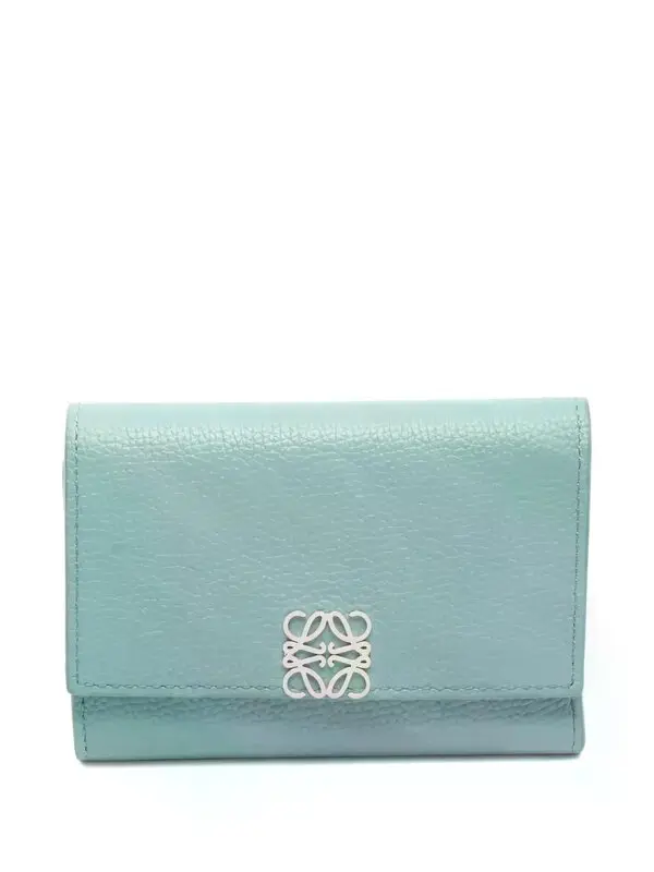 Loewe Anagram Leather Wallet - Green