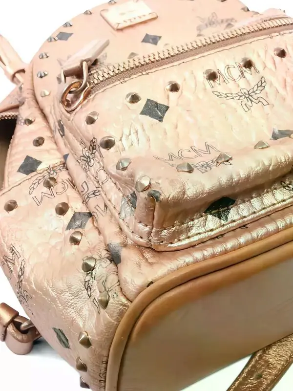 Mcm 2000s Mini Studded Leather Backpack