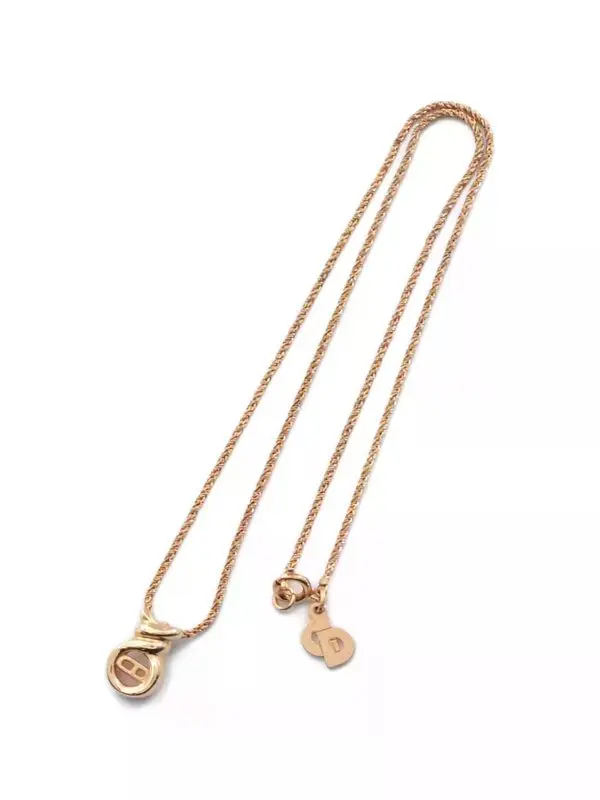 Dior Logo-pendant Necklace - Gold
