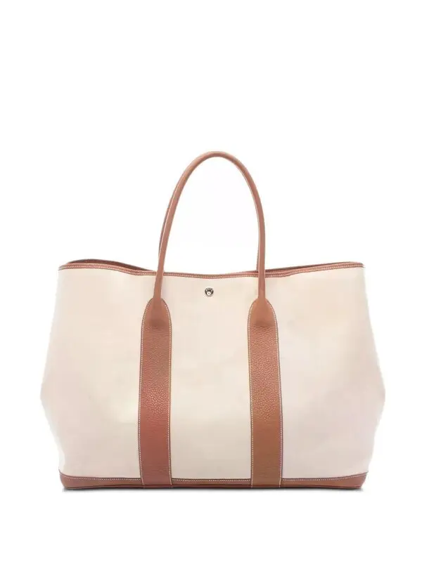Hermès 2024 Grand Chevron Negonda Garden Party Tote Bag - Neutrals