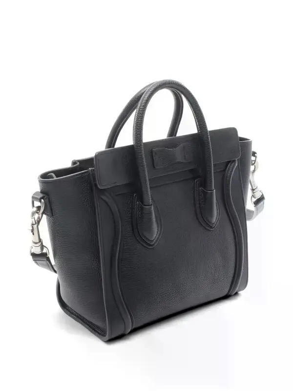 Celine 2000s Nano Leather Tote - Black