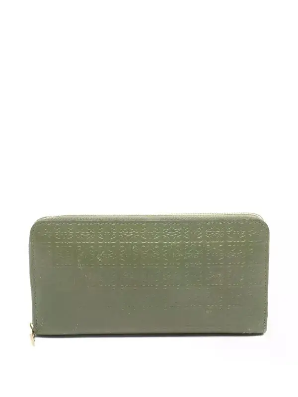 Loewe 2000s Repeat Anagram Zip Long Wallet - Green
