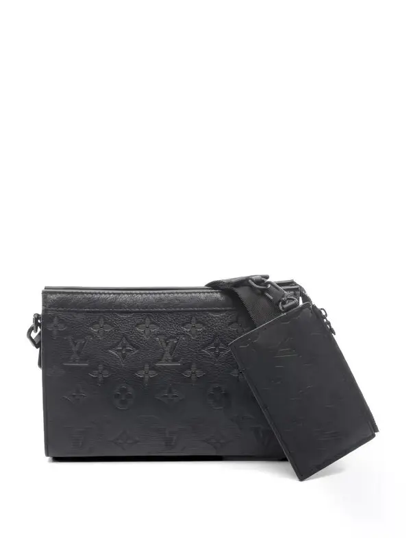 LOUIS VUITTON Gaston Wearable Monogram Embossed Leather Bag - Black