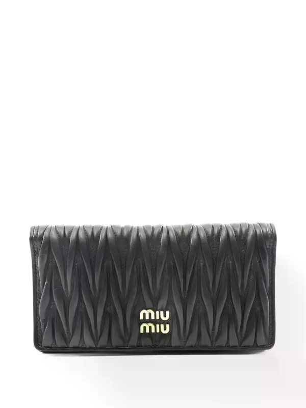 Miu Miu Bi-fold Leather Wallet - Black