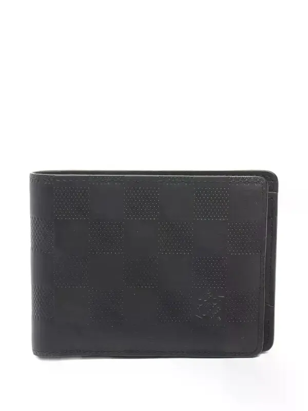 LOUIS VUITTON Infini Checkered Leather Wallet - Black
