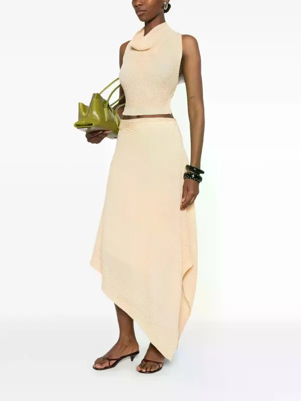 Victoria Beckham Asymmetric Hem Midi Skirt - Neutrals