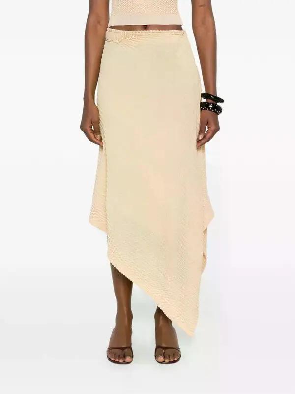 Victoria Beckham Asymmetric Hem Midi Skirt - Neutrals