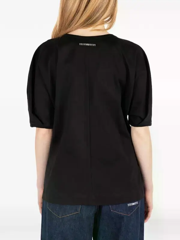 SOCIETE ANONYME Tie-detail Puff-sleeve Top - Black