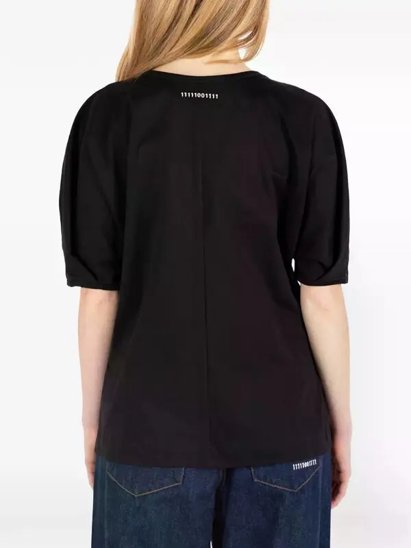 SOCIETE ANONYME Tie-detail Puff-sleeve Top - Black