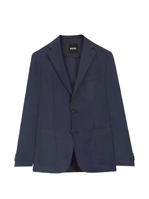 BOSS Slim-fit Jacket In Washable Virgin Wool - Blue