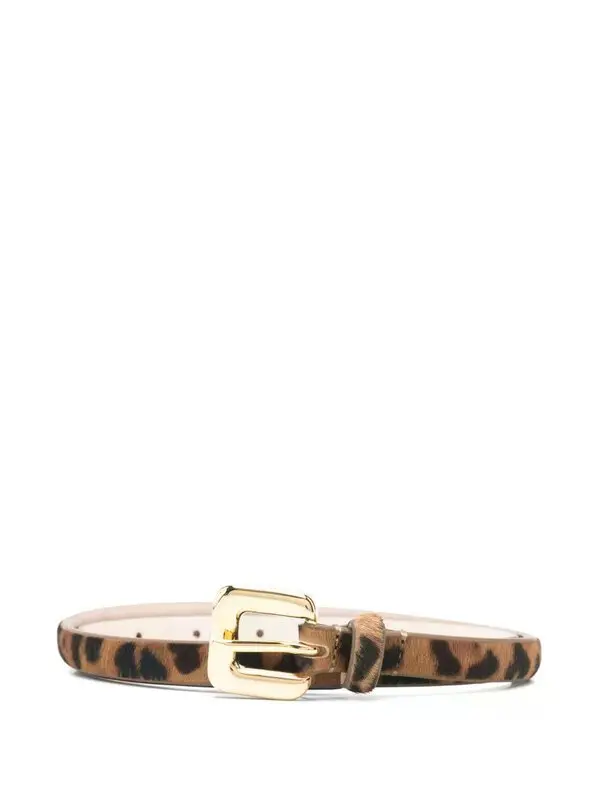 DEHANCHE Mara Jaguar-print Buckled Belt - Brown