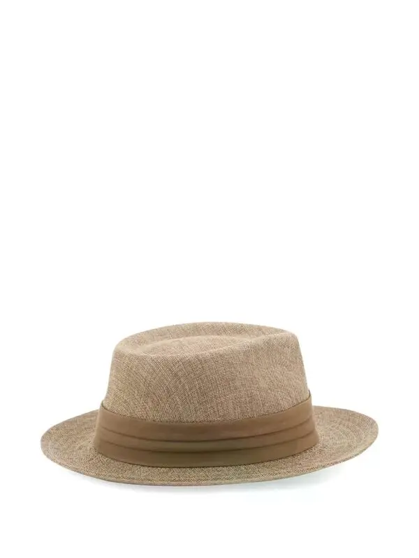 Boggi Milano Textured Panama Hat - Neutrals