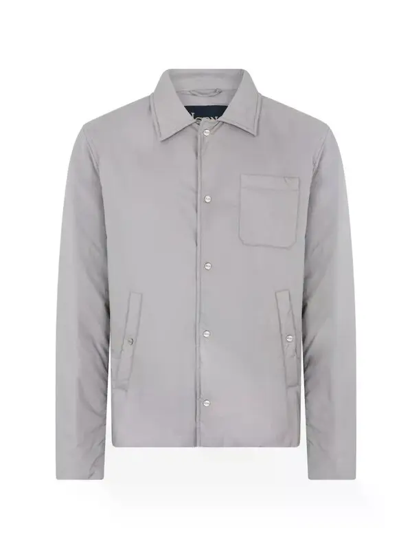Herno Pointed Collar Chest Pocket Shirt Jacket - Grey