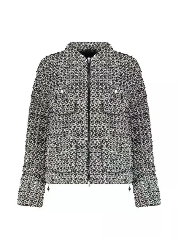 Herno Zip-up Bouclé Puffer Jacket - Black