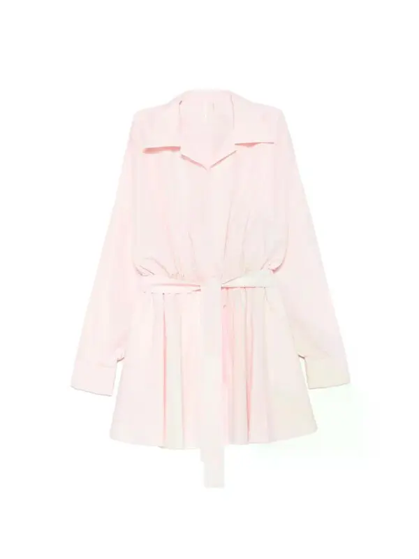Norma Kamali Belted Flared Mini Dress
