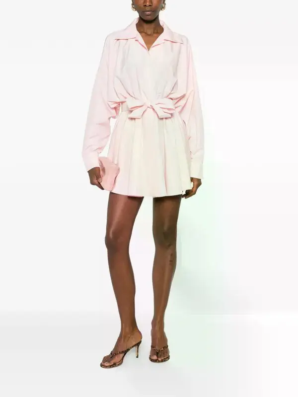 Norma Kamali Belted Flared Mini Dress