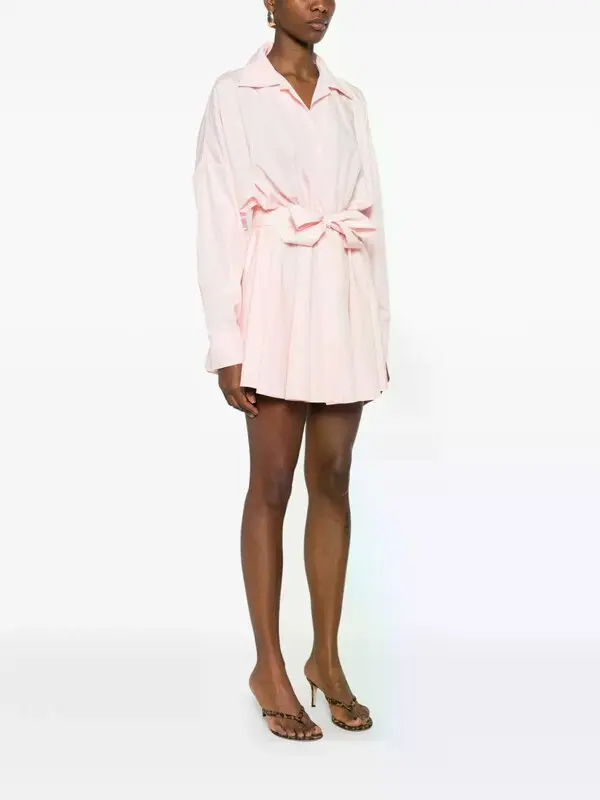 Norma Kamali Belted Flared Mini Dress