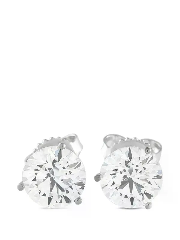 LB EXCLUSIVE Round-cut Diamond Stud Earrings - Silver