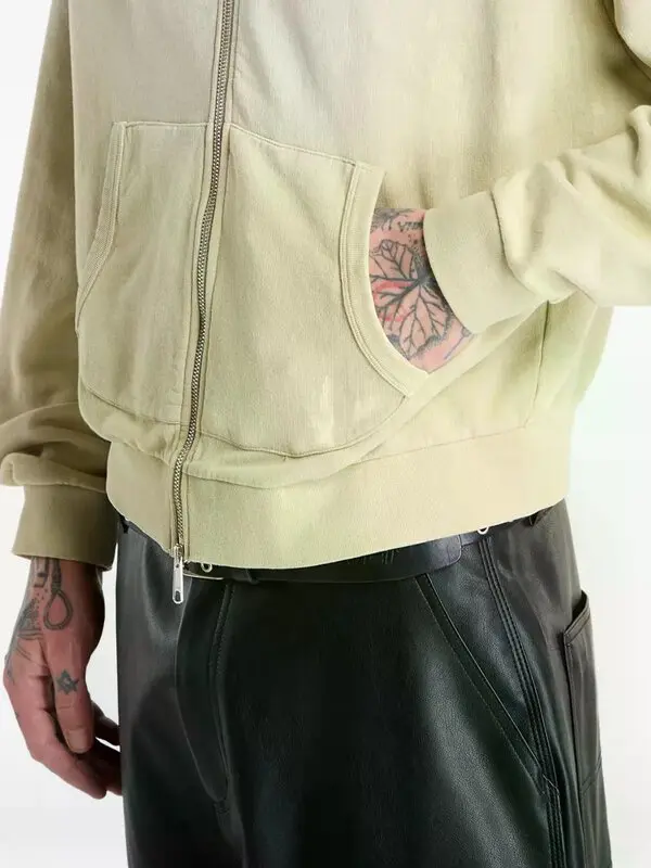 BRAIN DEAD Padded-elbow Zip-up Hoodie