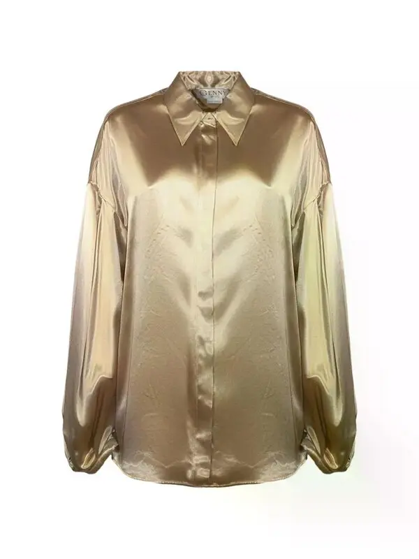 GENNY Satin Long-sleeve Shirt - Gold