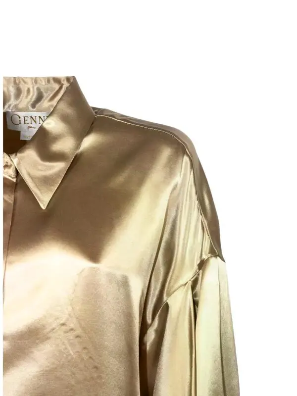 GENNY Satin Long-sleeve Shirt - Gold