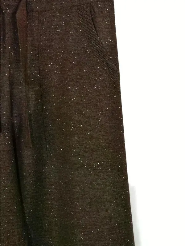 KANGRA Sequin-embellished Trousers - Brown