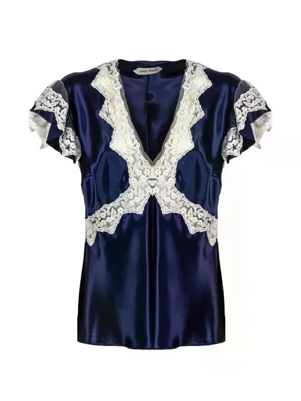 Alberta Ferretti Lace-detail Blouse