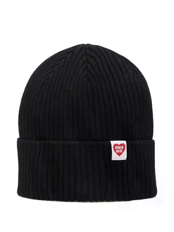 HUMAN MADE Ribbed Cotton Beanie - Black