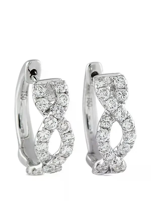 LB EXCLUSIVE Diamond Hoop Earrings - Silver