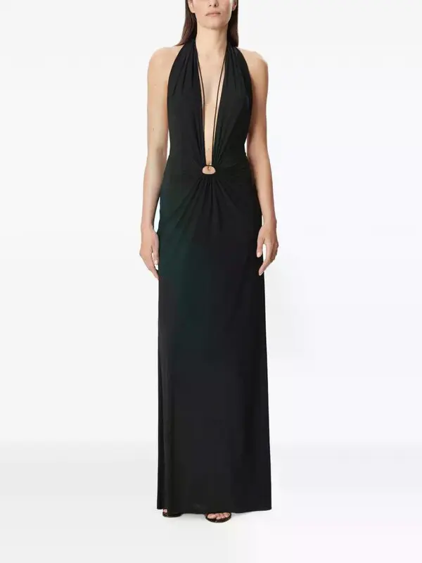 AMAZUIN Joele Halter V-neck Maxi Dress