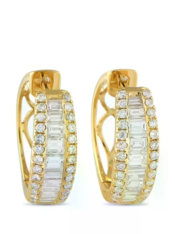LB EXCLUSIVE Diamond Hoop Earrings - Gold