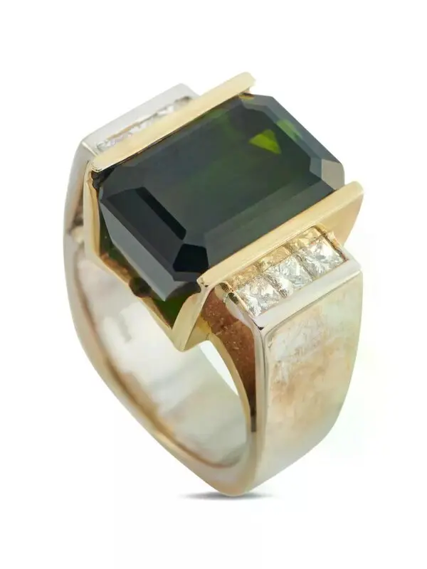 LB EXCLUSIVE Diamond And Tourmaline Ring - Gold