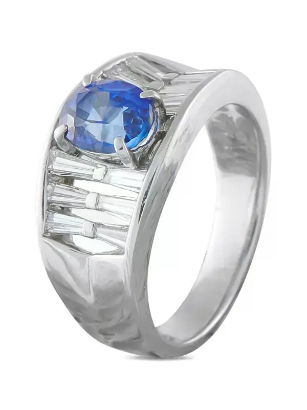 LB EXCLUSIVE Platinum, Diamond, And Sapphire Ring
