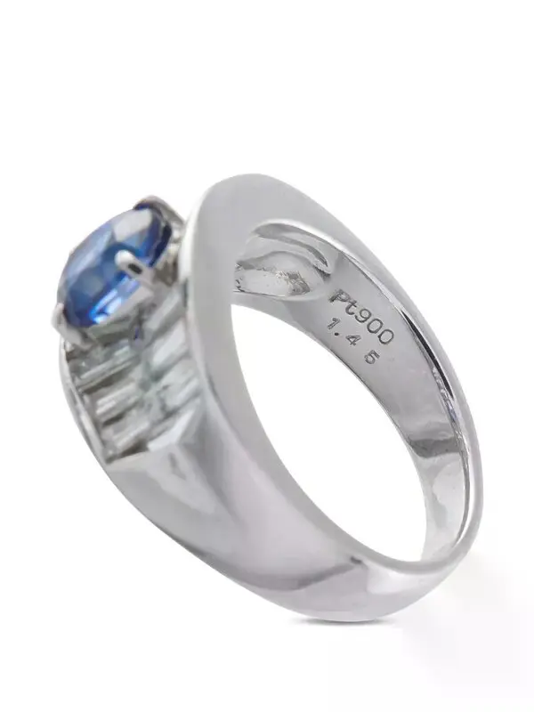 LB EXCLUSIVE Platinum, Diamond, And Sapphire Ring