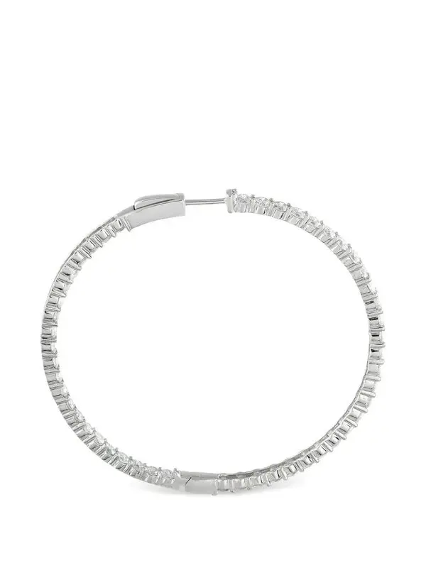 LB EXCLUSIVE 18k White Gold 7.20ctw Diamond Hoop Earrings