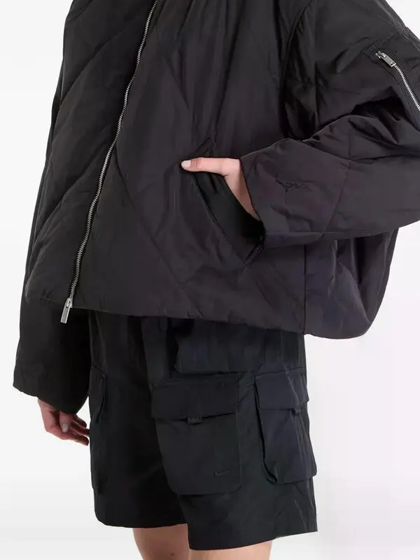 JORDAN Quilted Zip Jacket - Black