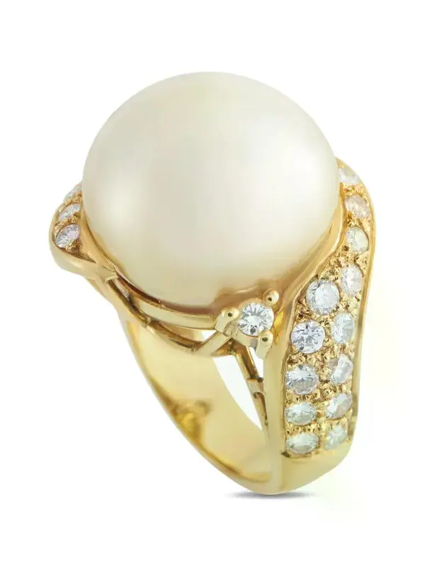 LB EXCLUSIVE Diamond And Pearl Ring - Gold