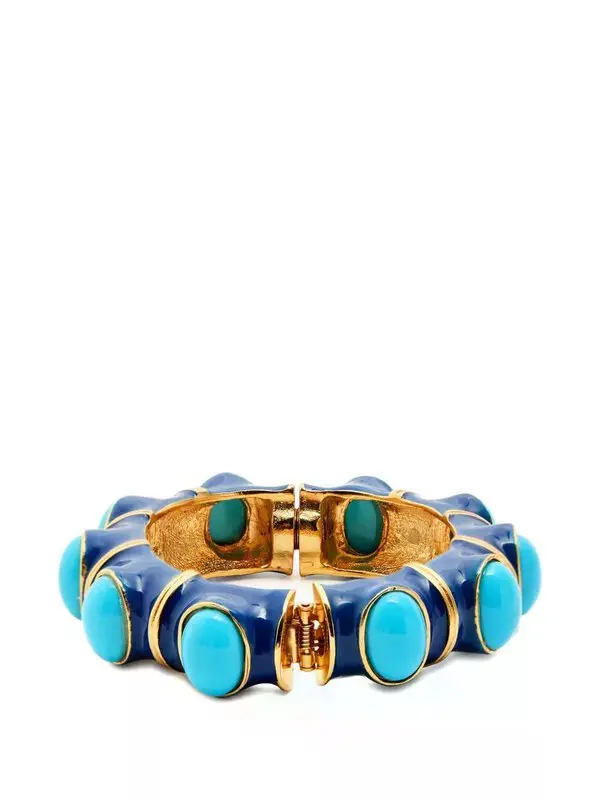KENNETH JAY LANE Turquoise Lapis Cuff Bracelet - Gold