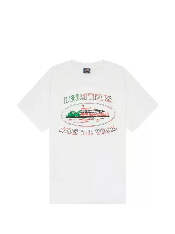 CORTEIZ X Denim Tears Alcatraz Graphic-print T-shirt - White