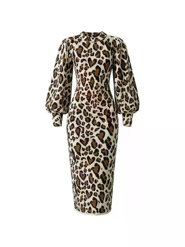 Farm Rio Leopard-print Midi Dress - Neutrals