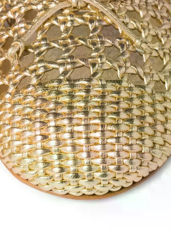 Miu Miu Woven Mordoré Nappa Leather Ballerinas - Gold