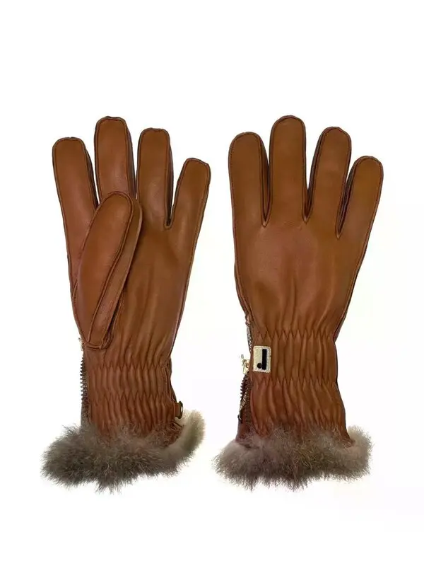 RESTELLI Leather Gloves - Brown