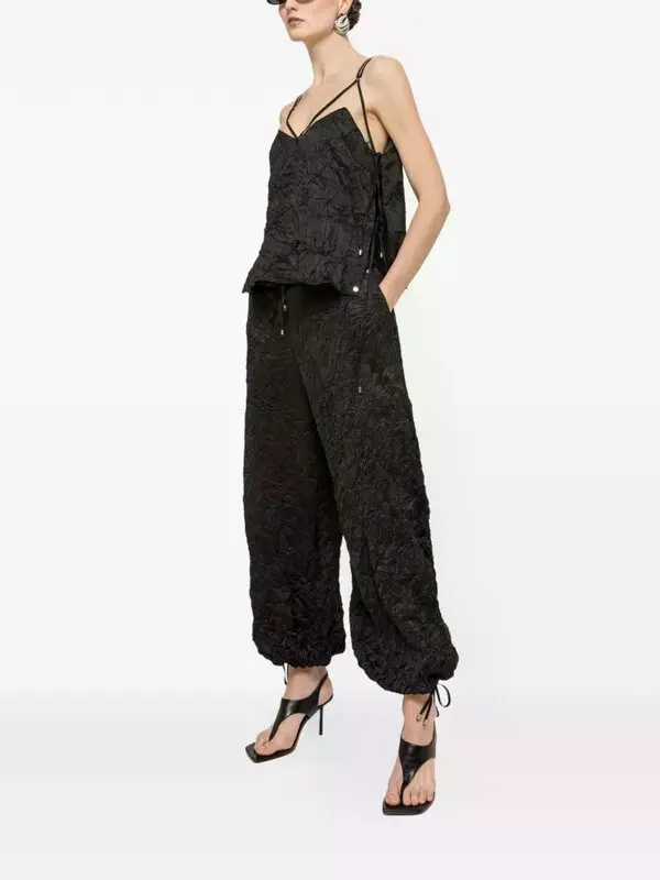 NISSA Crinkle-effect Top - Black