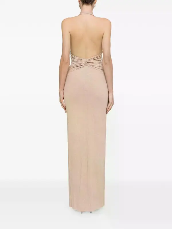 NISSA Glittered Maxi Dress - Neutrals