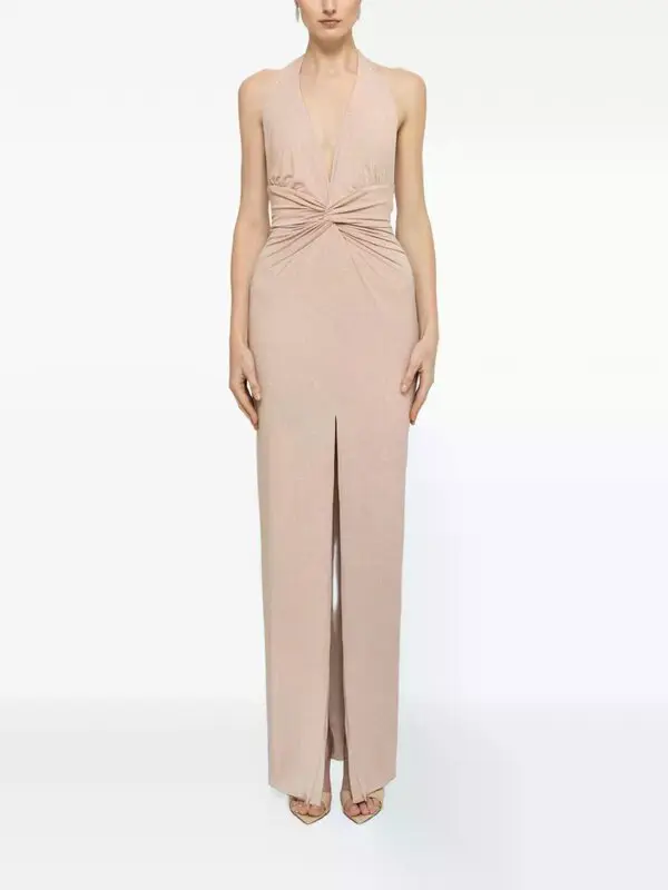 NISSA Glittered Maxi Dress - Neutrals