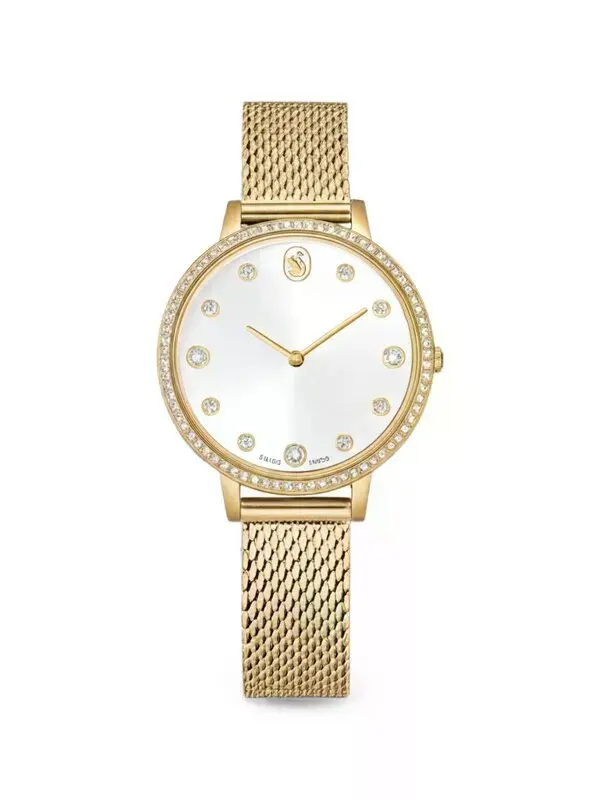 SWAROVSKI Clarica 35mm Gold-tone Crystal Embellished Watch