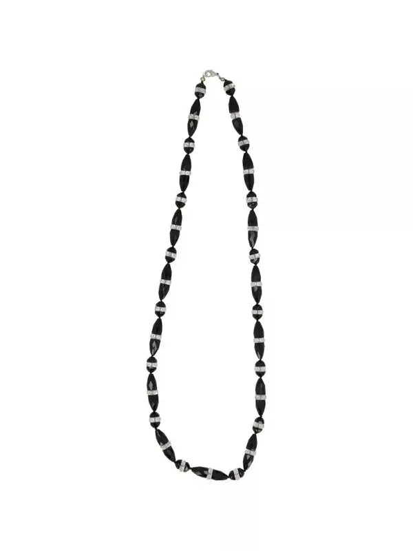 Vintage Beaded Necklace - Silver
